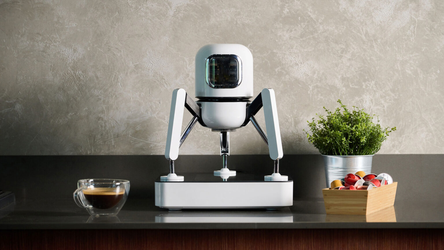 LG’s First-ever Capsule Coffee Machine Looks Like 3-legged Robot On A ...