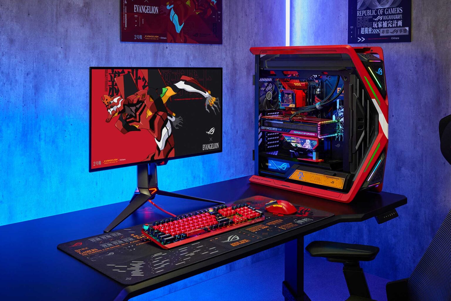 ASUS x Evangelion EVA-02 PC Gaming Components And Peripherals