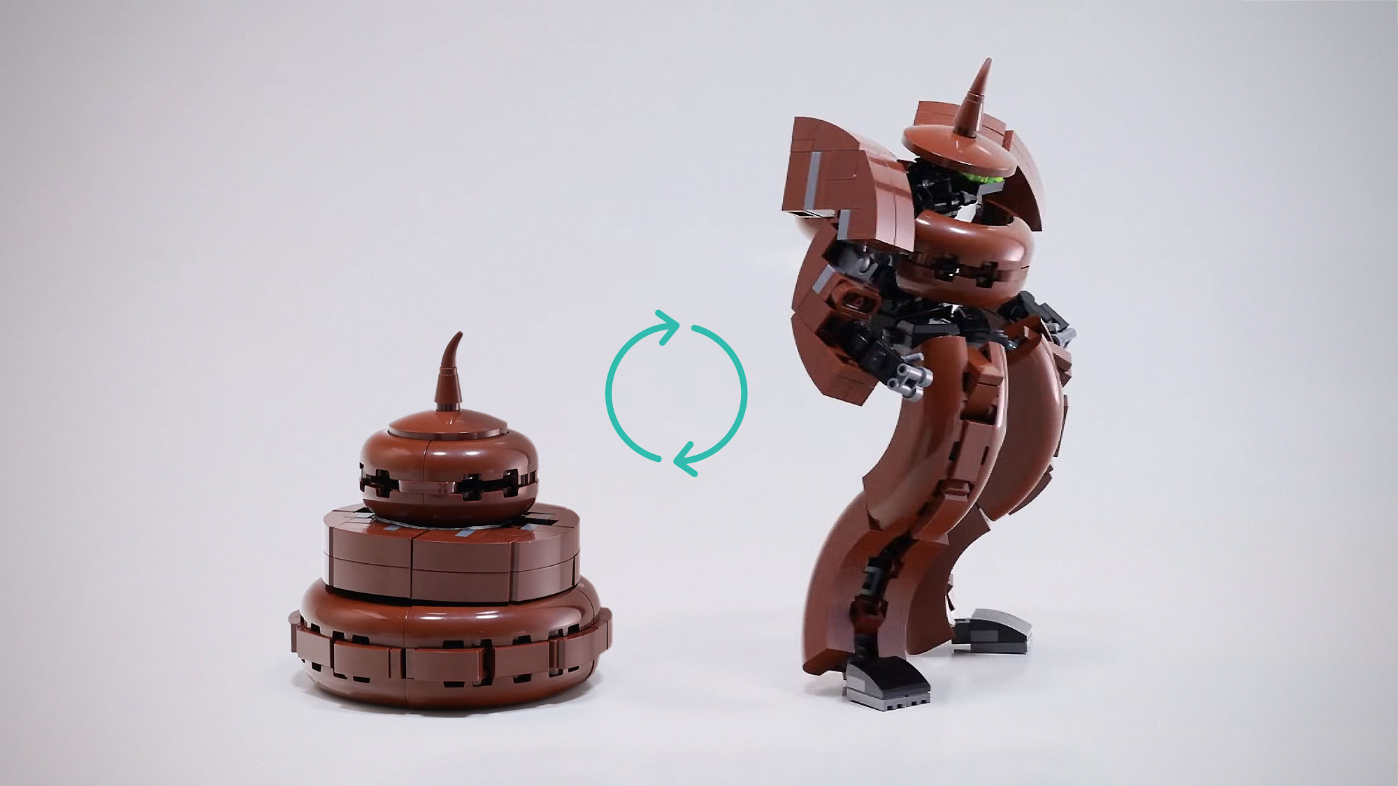 Transforming Poop Mech LEGO MOC This Brick built Poop Transforms Into