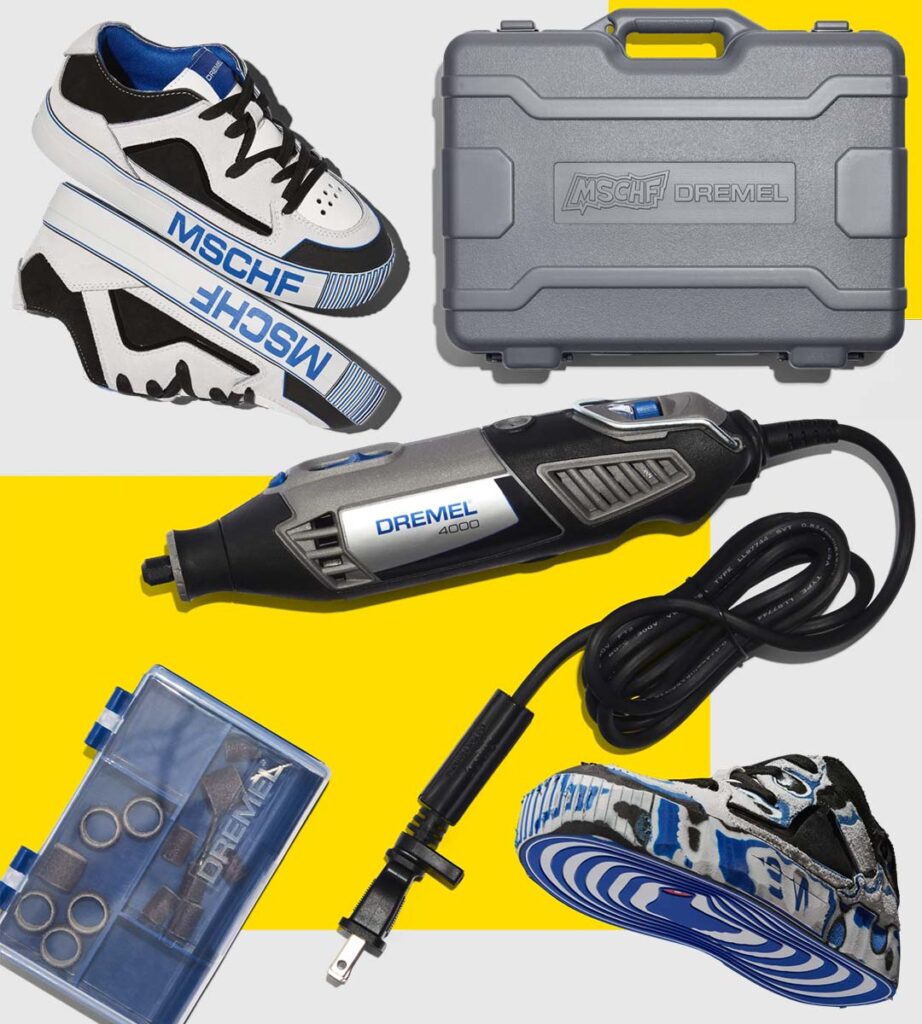 MSCHF Gobstomper Dremel Edition Sneakers Come With A Power Tool To Wear It Down