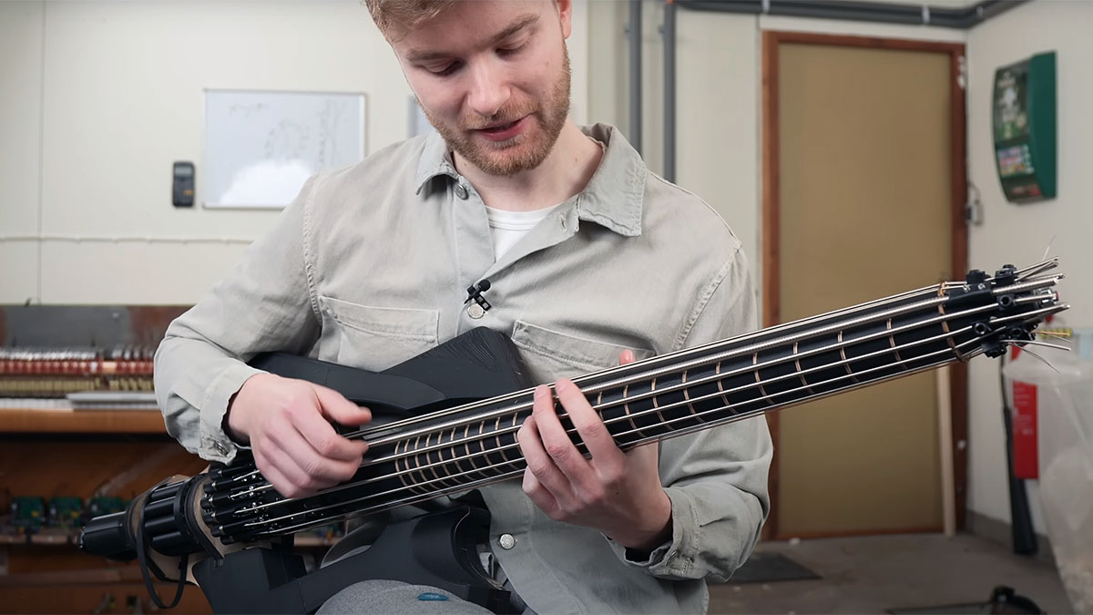 Someone Made An Electric Guitar With A Cylindrical Neck That Has A ...