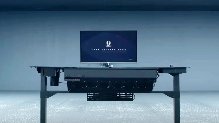 Lian Li DK-07 Standing Desk PC Case Prototype Has A Transparent OLED ...