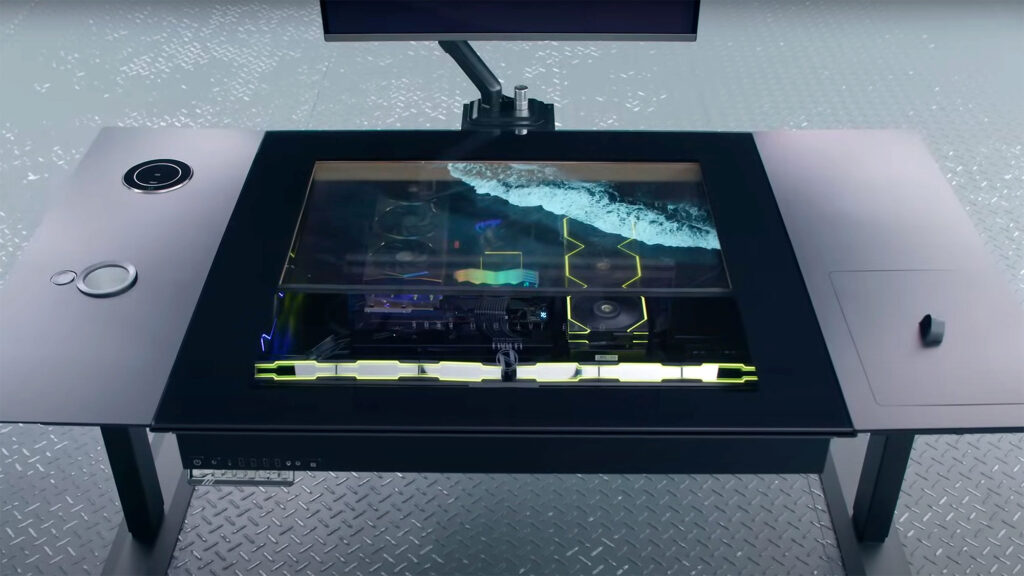 Lian Li DK-07 Standing Desk PC Case Prototype Has A Transparent OLED ...