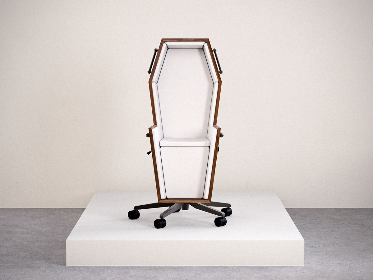 Working To Death: A Coffin Chair Aptly Called The Last Shift Office ...