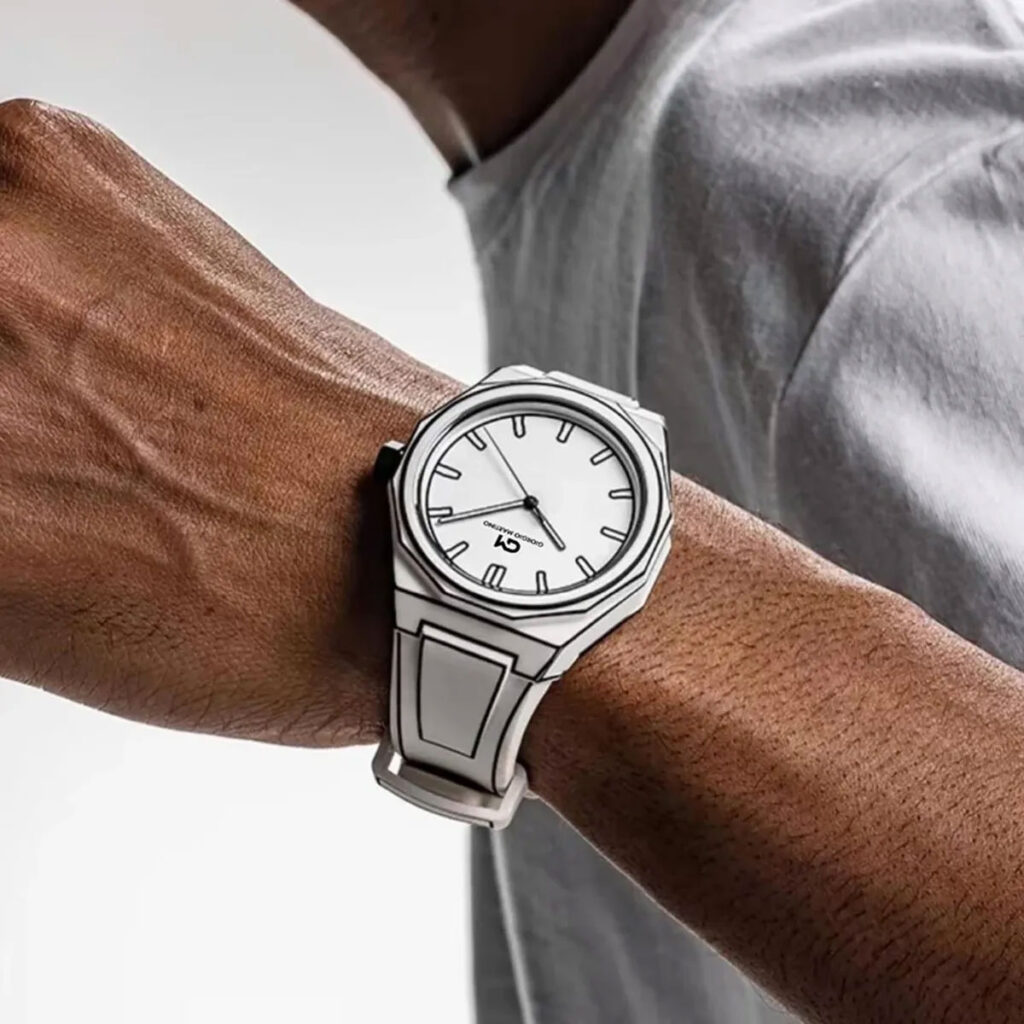 Giorgio Martino Vienka 2D Sketch Wristwatch Looks It Has Been Hand Drawn