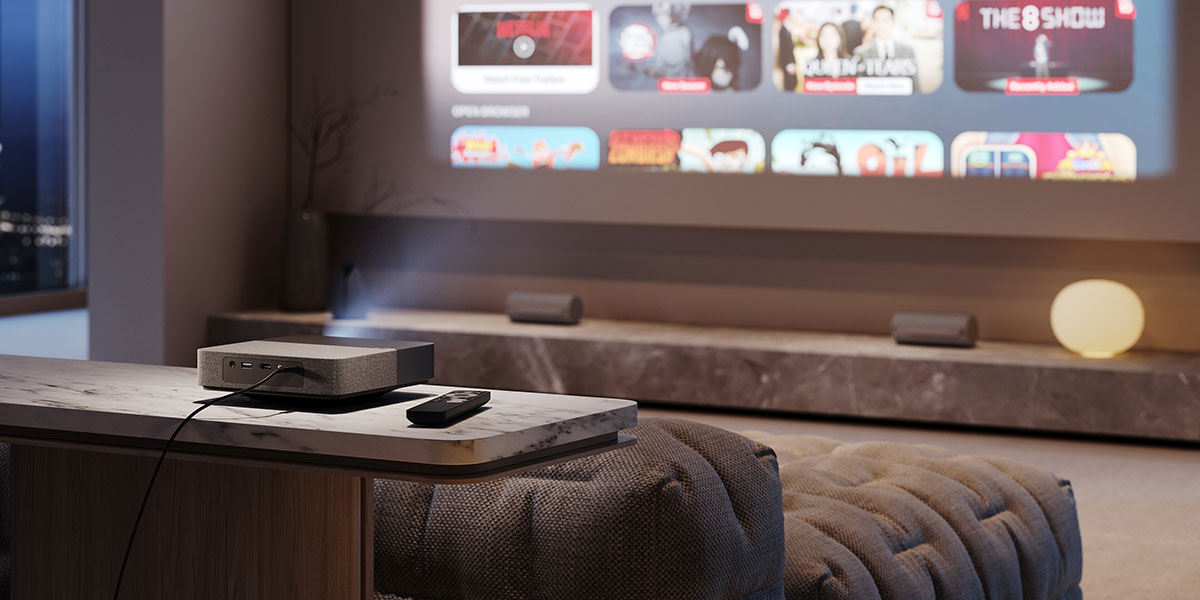 LOEWE. We. BEAM Smart Laser Projector: Form And Functionality Can ...