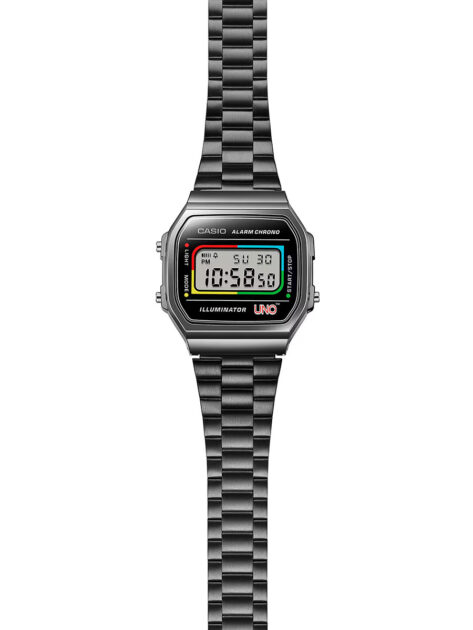 Casio Vintage UNO Collaboration A168WEUC-1A Watch: Maximum Retro Vibe!