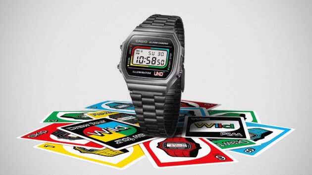 Casio Vintage UNO Collaboration A168WEUC-1A Watch: Maximum Retro Vibe!