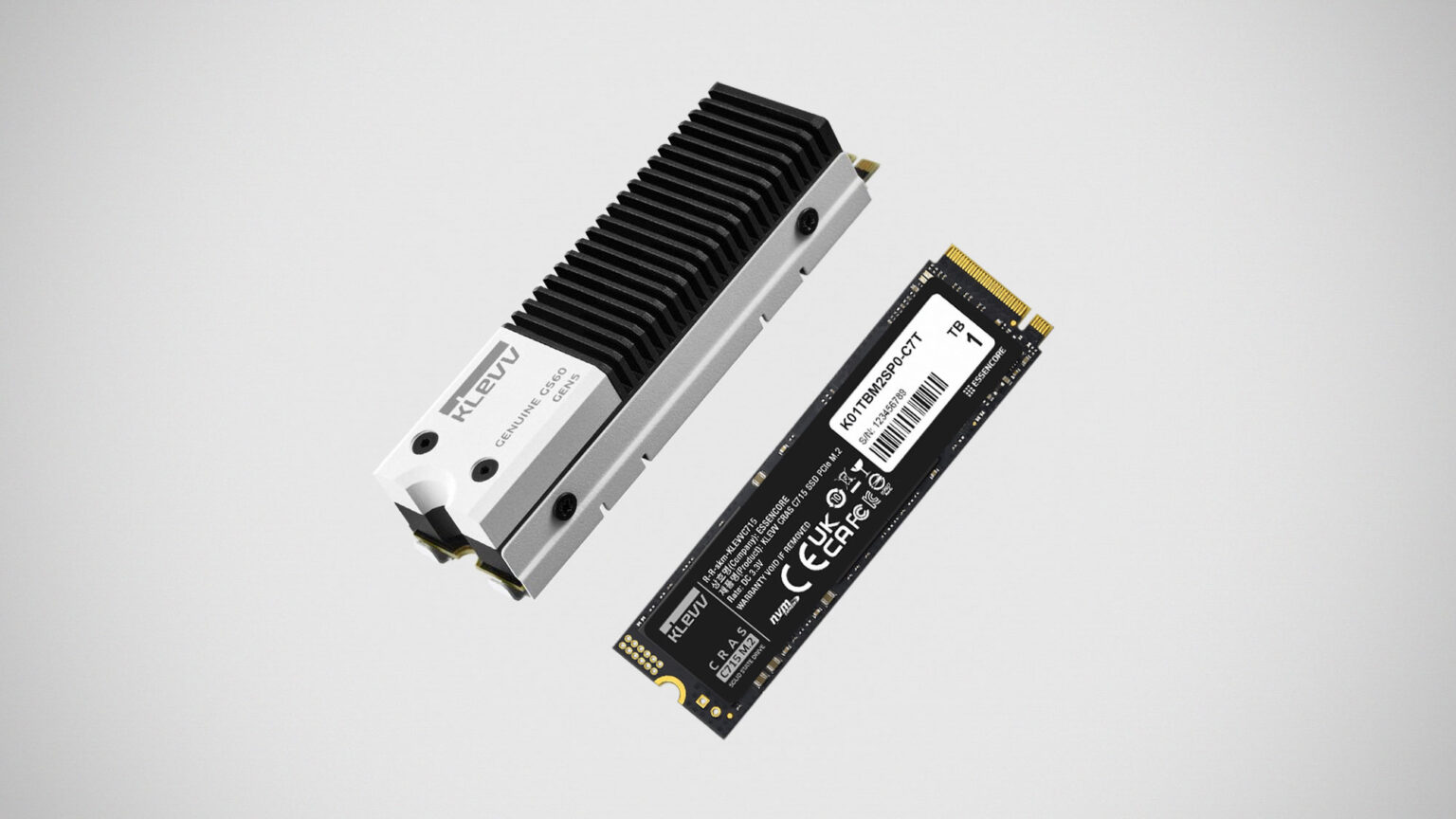 KLEVV GENUINE G560 PCIe Gen5x4 NVMe M.2 SSD And CRAS C715 PCIe Gen3x4 ...