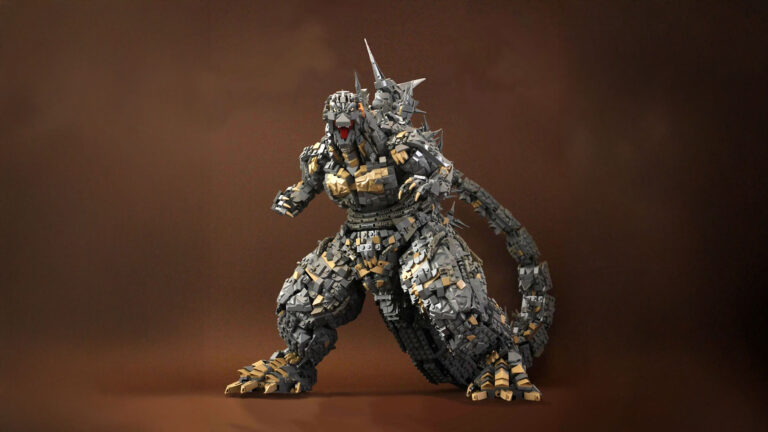 LEGO Artist Recreates Godzilla Minus One—Train-Chomping Action Included