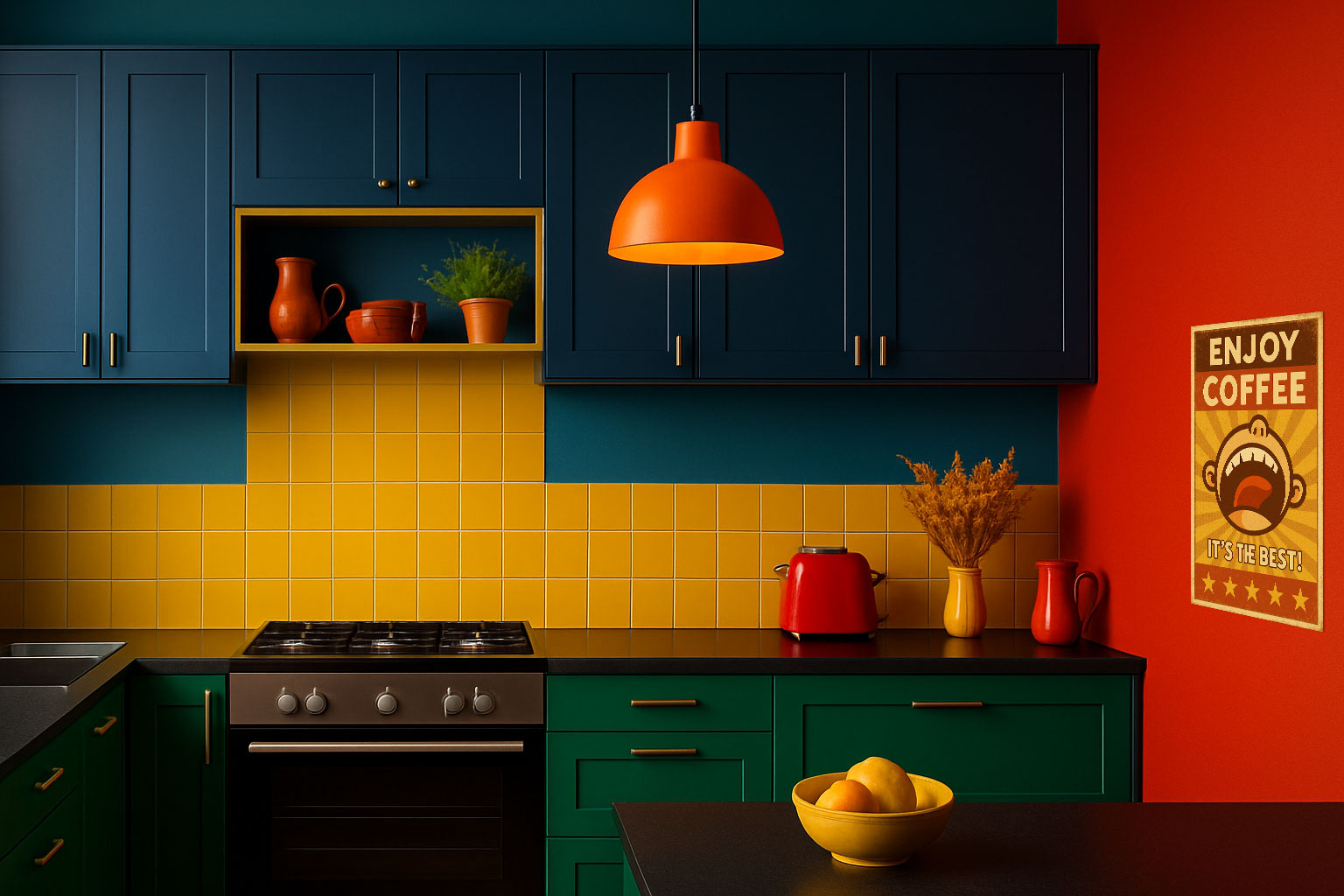 A Guide To Bringing Bold Colors To Your Kitchen