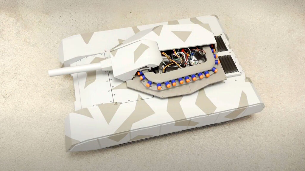 DIYer Created A Super Cool RC Tank With A NERF Turret That Shoots Foam Darts