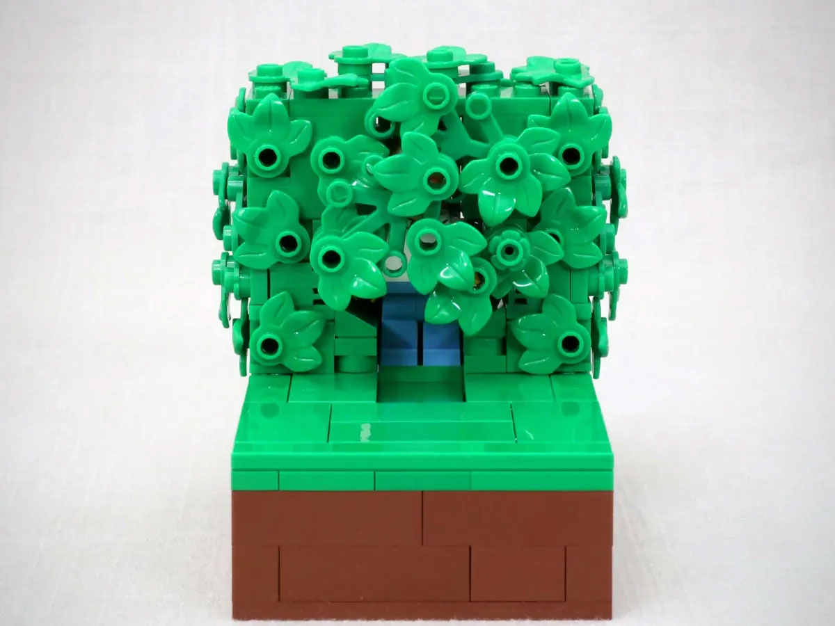 LEGO Homer Retreats Into The Bushes—Finally, In Brick Form