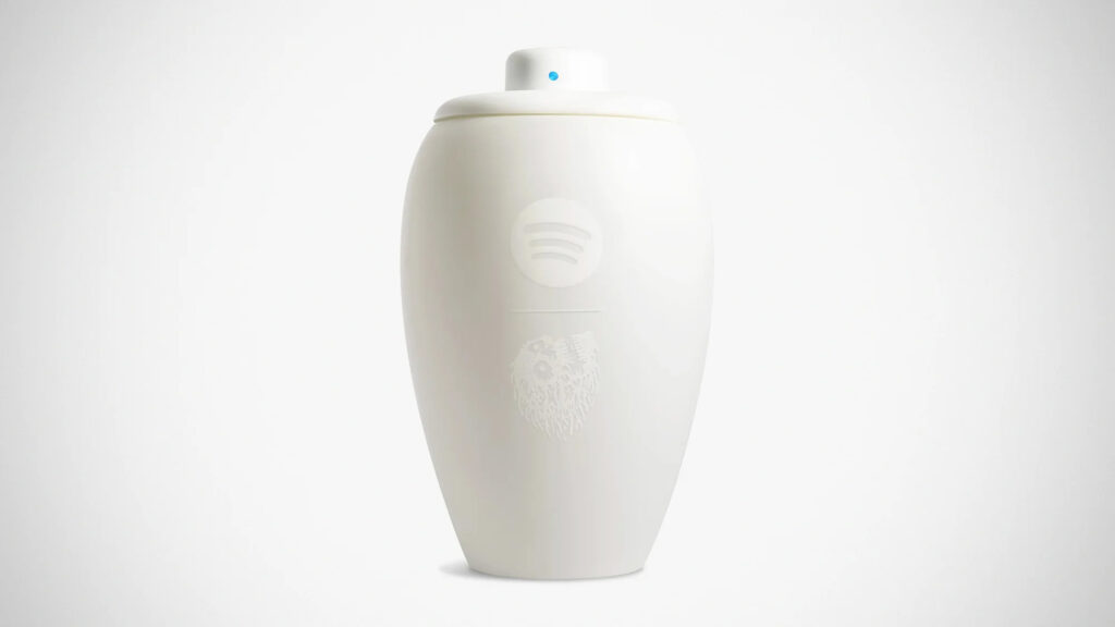 Liquid Death Made a Burial Urn That Plays Music Through a Bluetooth ...
